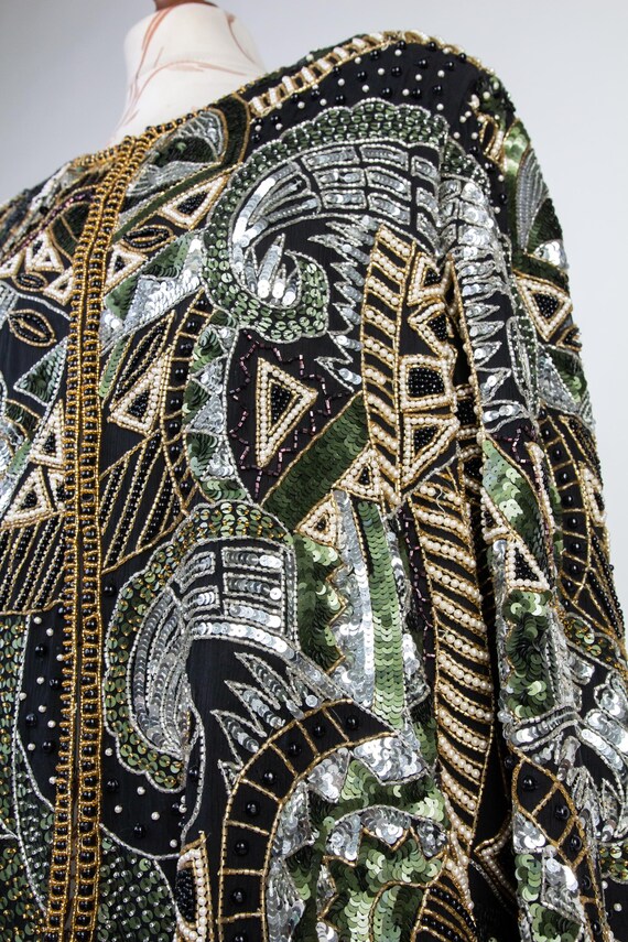 RARE VINTAGE 1980's Frank Usher heavily beaded sequin… - Gem