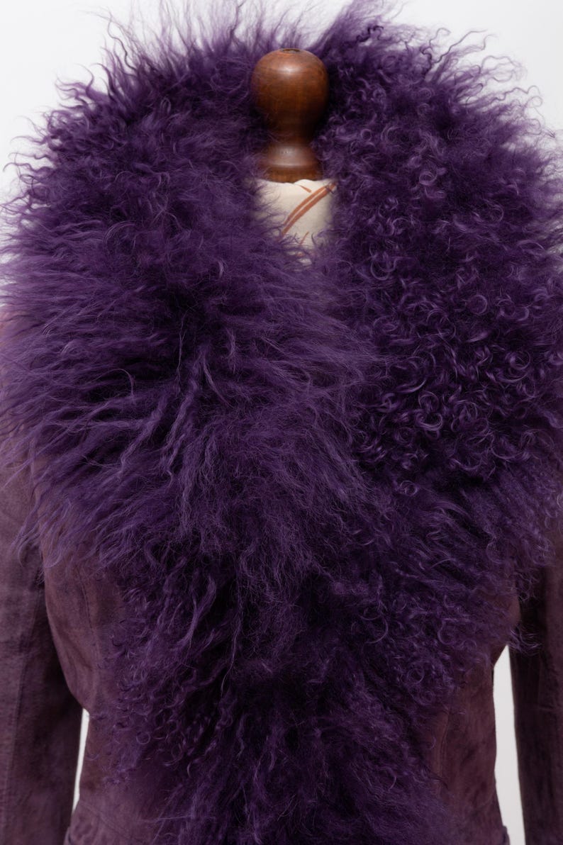 SOLD • Rare Penny Lane embroidered afghan coat • Vintage purple suede ...