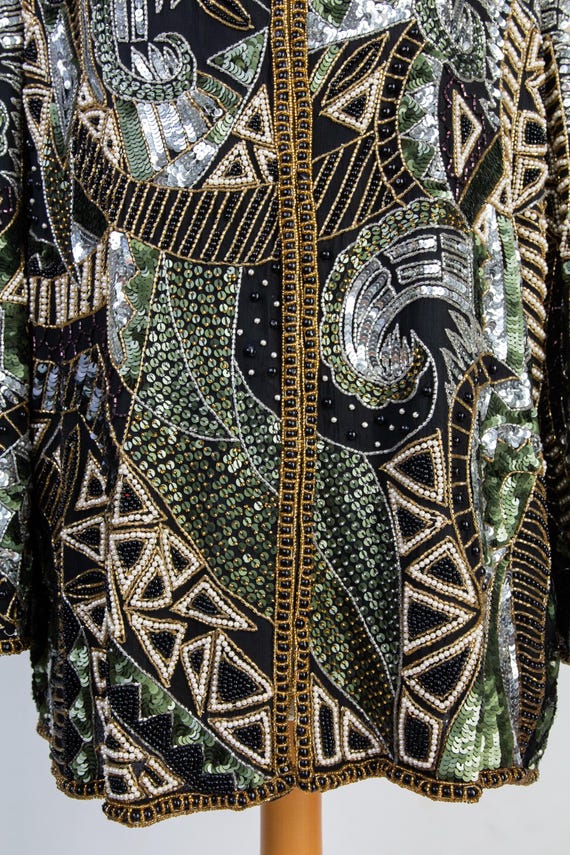 RARE VINTAGE 1980's Frank Usher heavily beaded sequin… - Gem