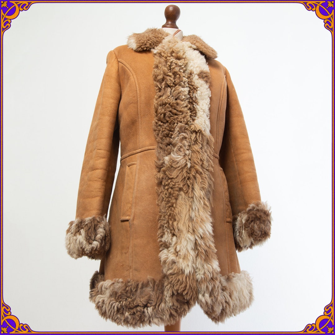 Epic Iconic Vintage AUTHENTIC 60s 70s Sheepskin Shearling Coat. Polish ...