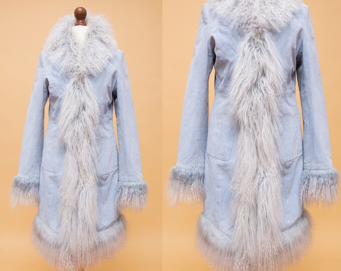 Extremely Rare and Beautiful "marc Bolan" Baby Blue Leather & Mongolian ...