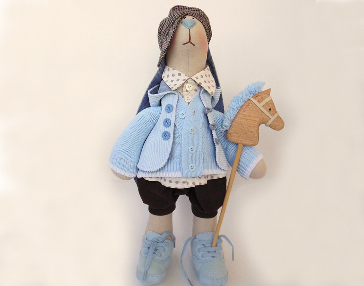 Rabbit Ryan Fabric Animal Soft Toy OOAK Doll Art Birthday Gift - Etsy