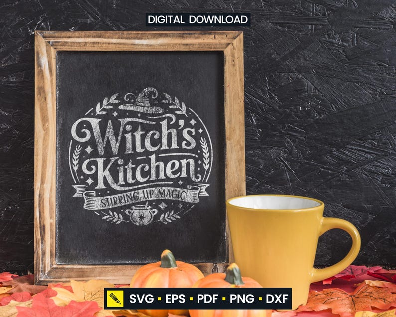 Witch's Kitchen Stirring up Magic SVG: Spooky Home Decor (digital ...