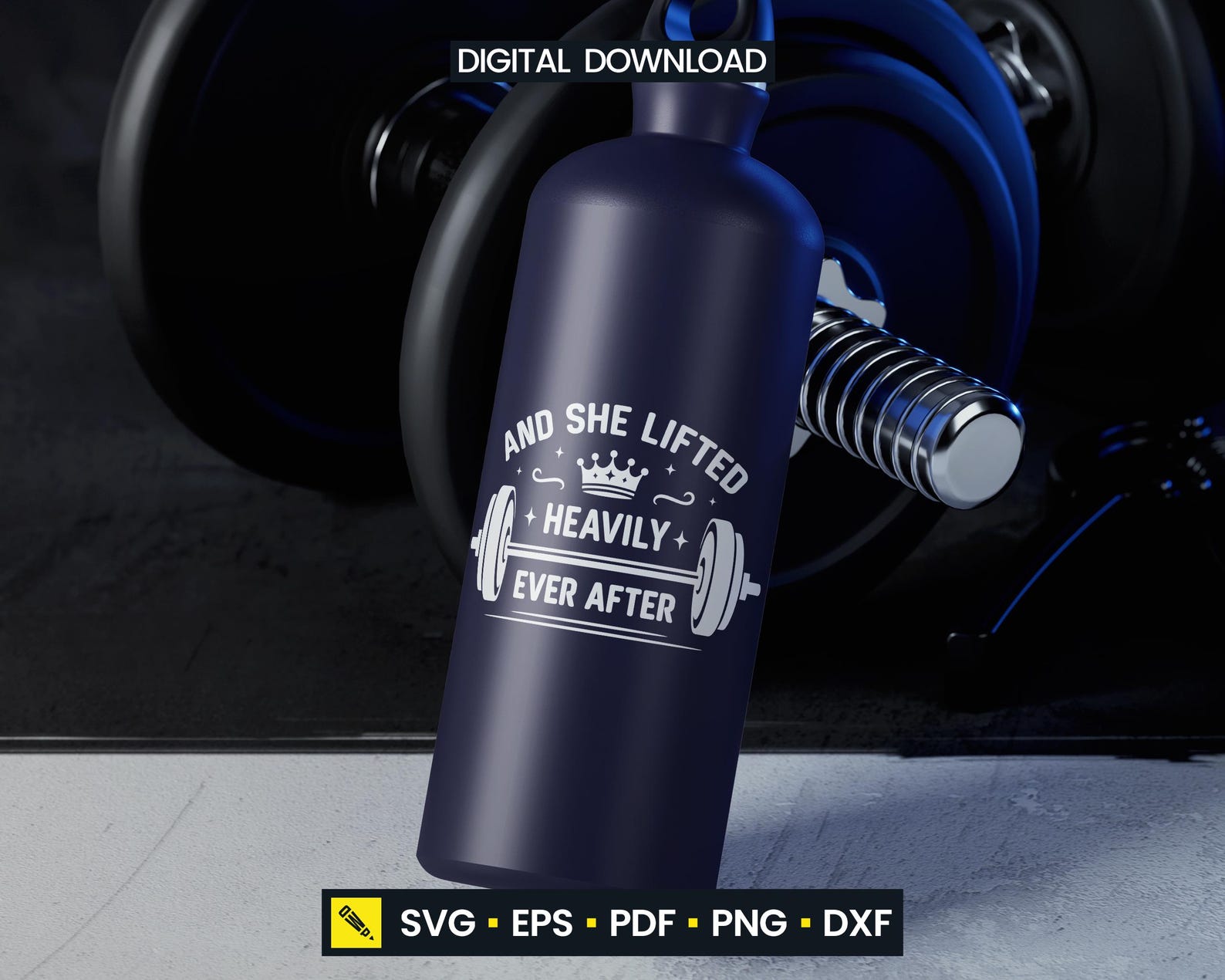 And She Lifted Heavily Ever After SVG, Funny Gym Quote, Workout SVG ...