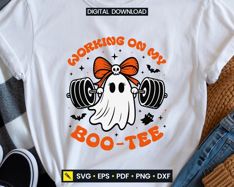 Funny Halloween Workout Ghost SVG: Gym Fitness Clipart (digital ...