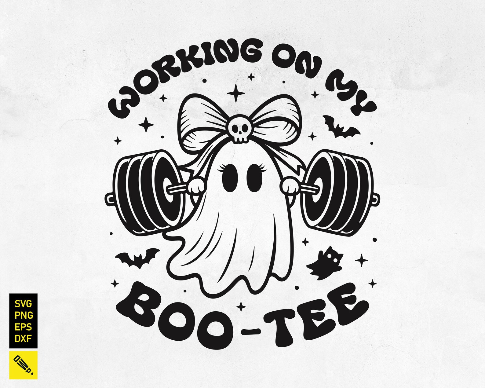 Funny Halloween Workout Ghost SVG: Gym Fitness Clipart (digital ...