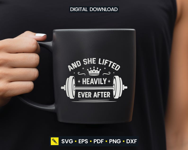 And She Lifted Heavily Ever After SVG, Funny Gym Quote, Workout SVG ...
