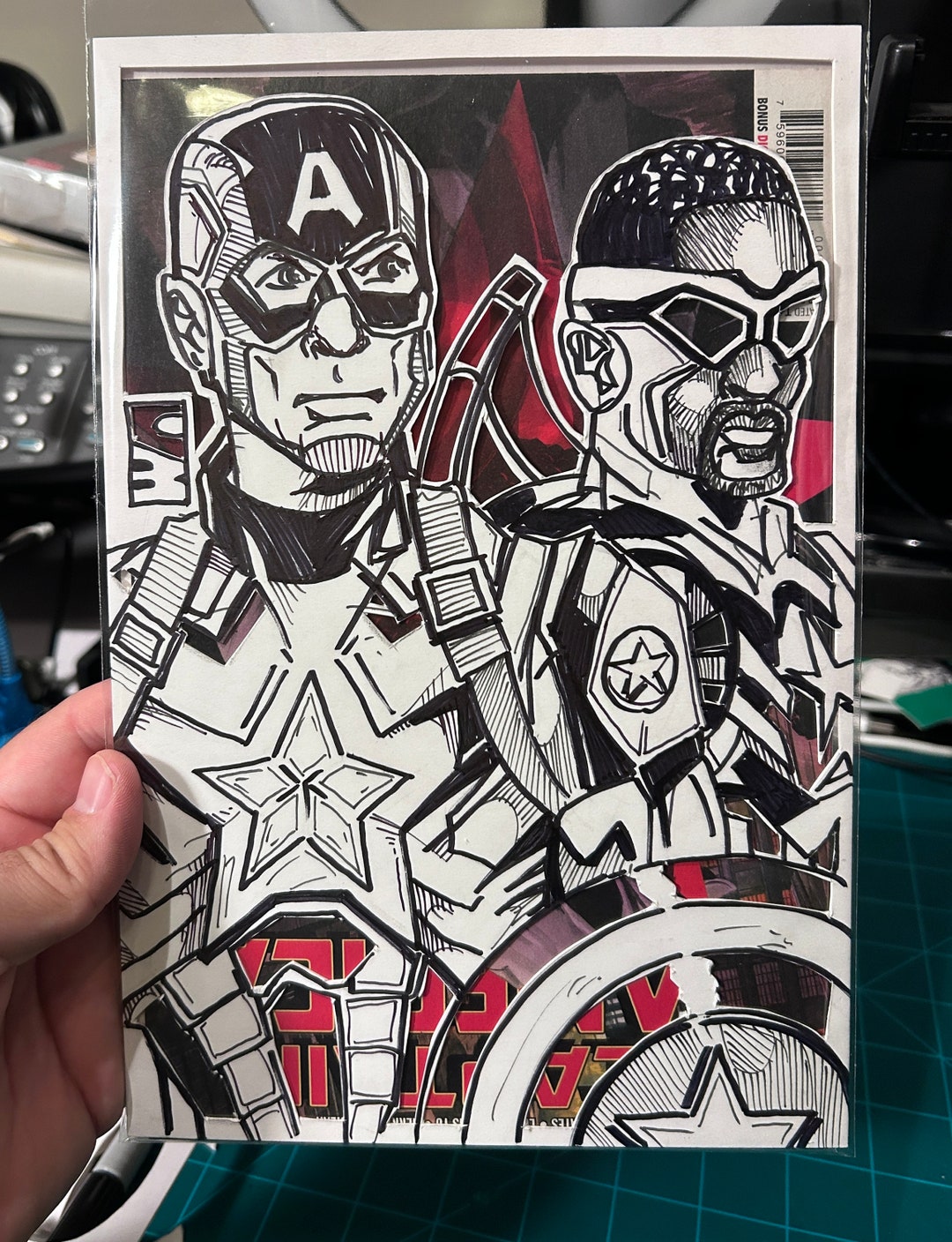 Custom Cut Comic Boards Captain America and Falcon - Etsy