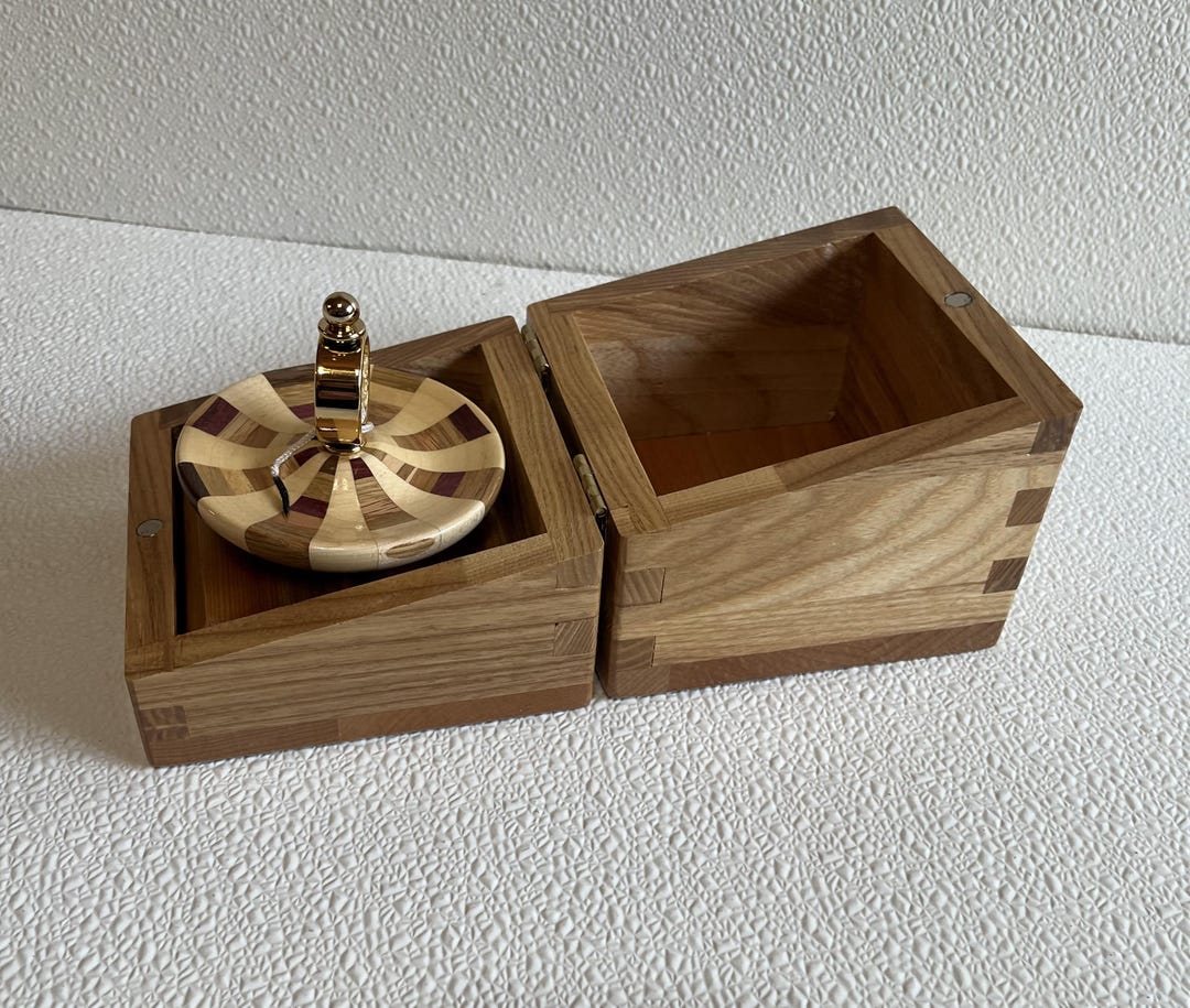 Spinning Top W/ Finger-jointed Display Box - Etsy