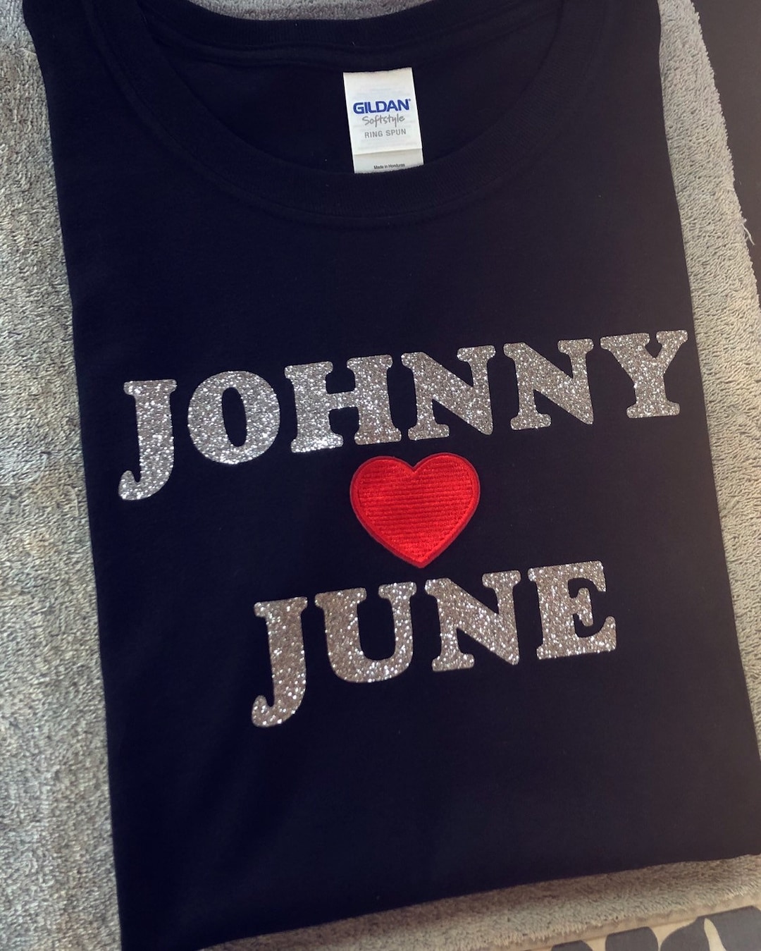 Johnny Loves June Custom Soft Semi-fitted Adult Unisex T-shirt Johnny ...