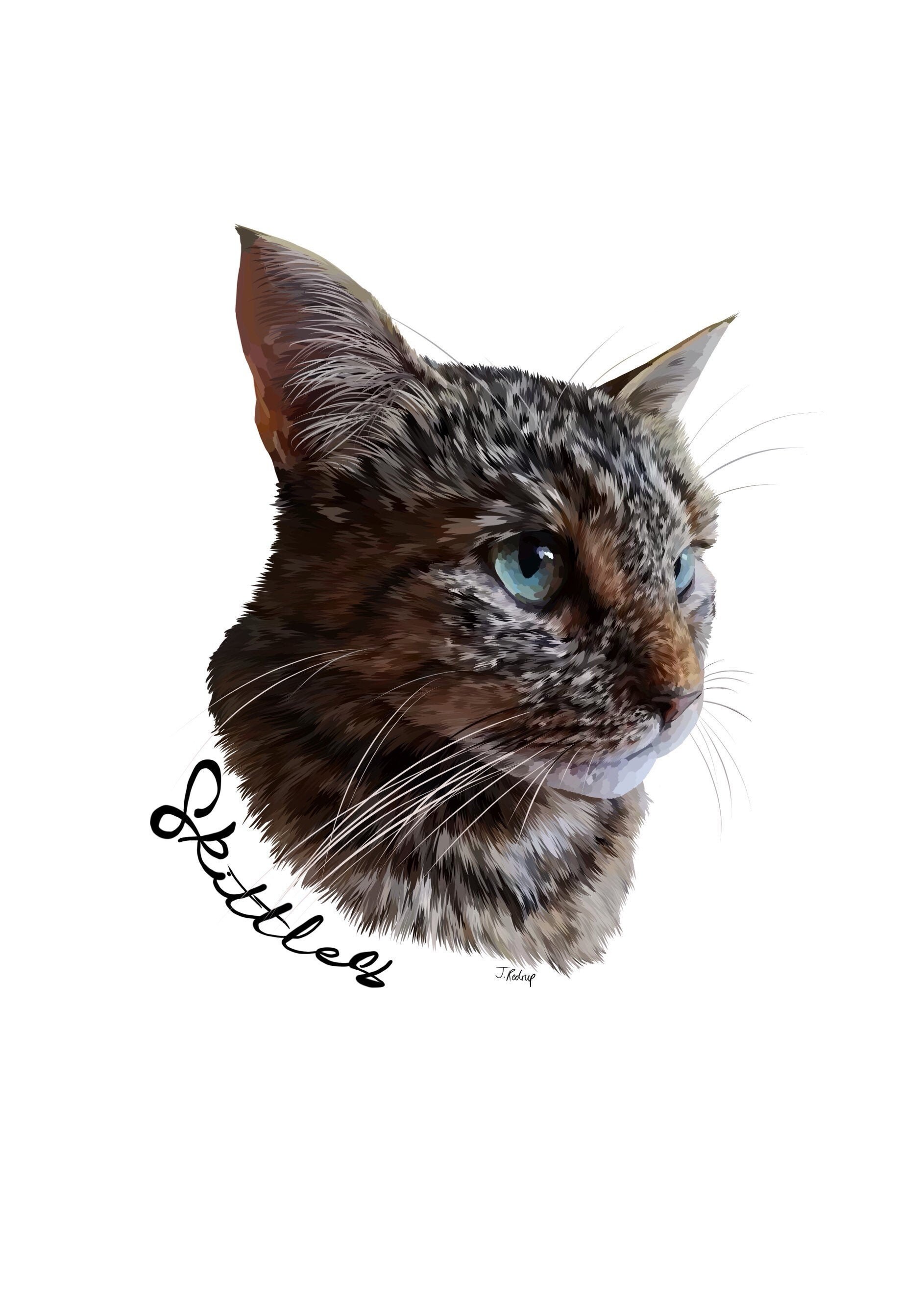Hyperrealistic Cat custom pet portrait Digital | Etsy