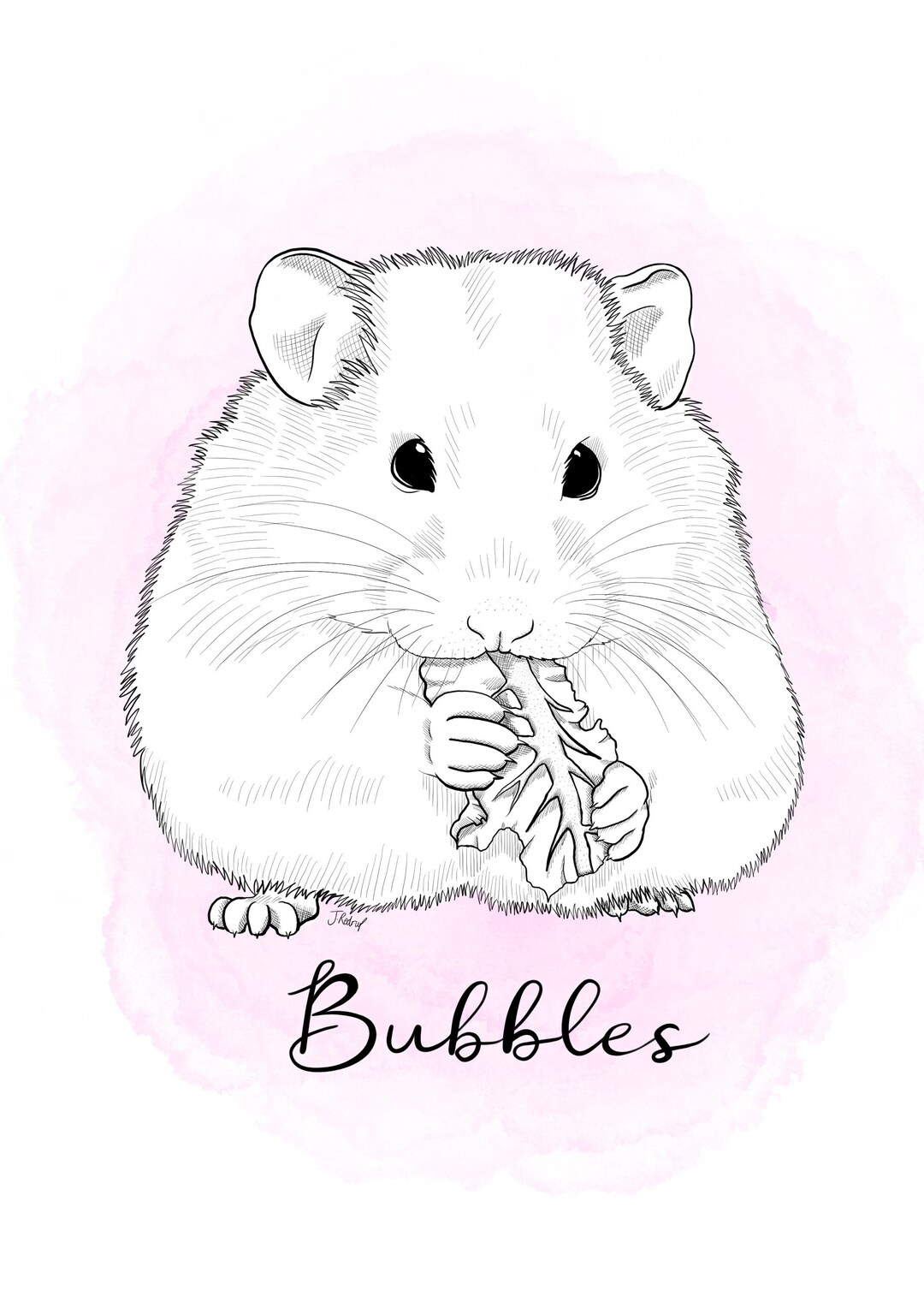 Line Art Hamster Custom Pet Portrait! [digital Download] Personalised ...