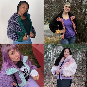 Simple SUPER Chunky Crochet Bomber Jacket Pattern, Size Inclusive ...