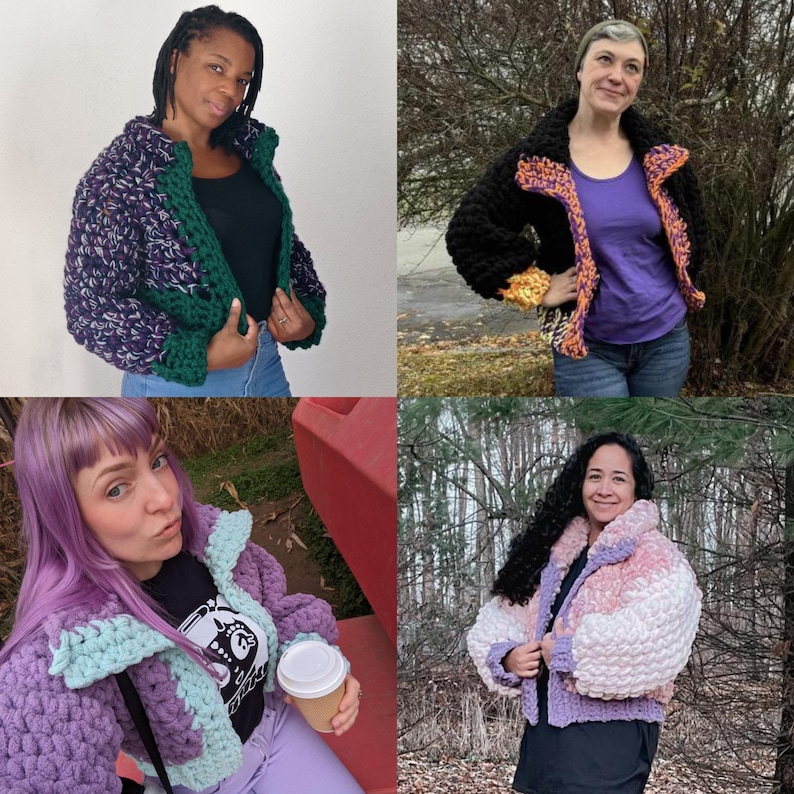 Simple SUPER Chunky Crochet Bomber Jacket Pattern, Size Inclusive ...