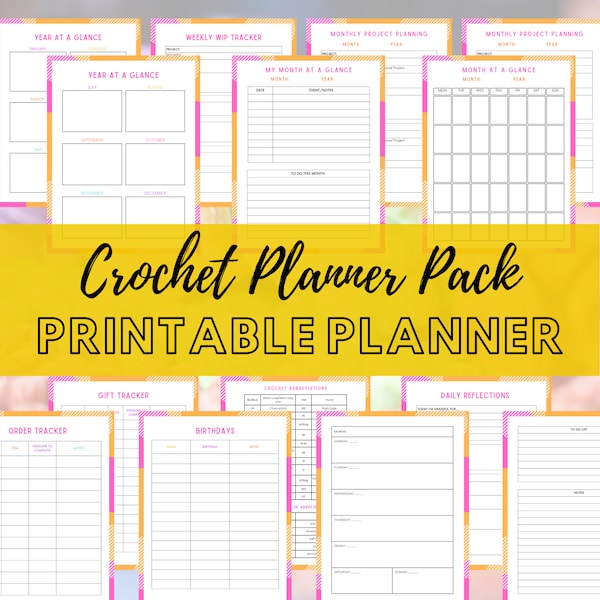 Printable Crochet Project Planner - Etsy