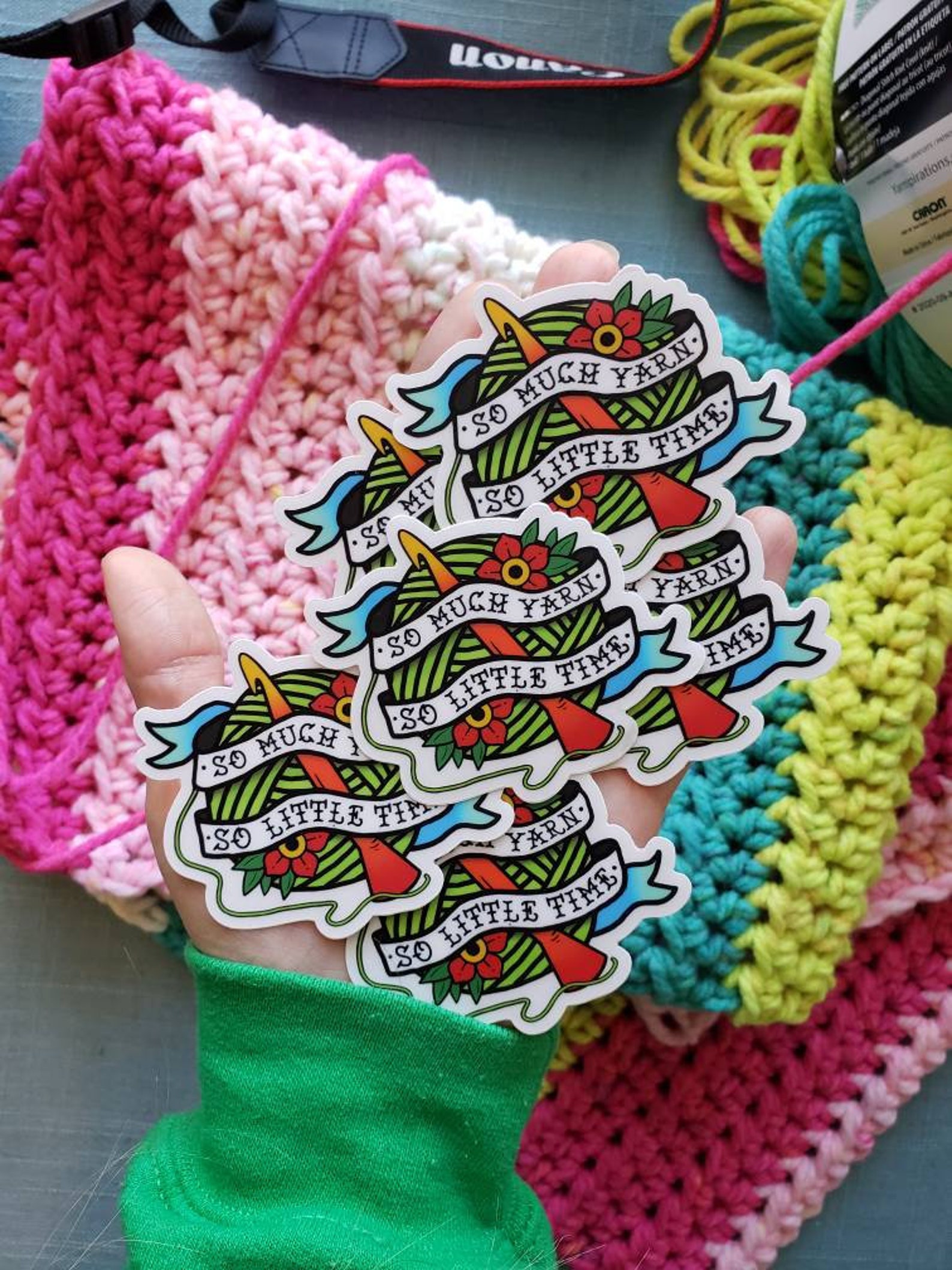 So Much Yarn Vinyl Sticker Crocheter Gift Crocheting and | Etsy
