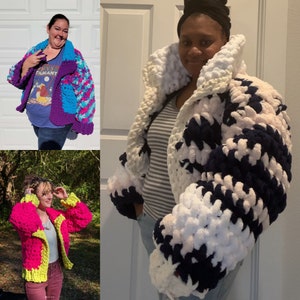 Simple SUPER Chunky Crochet Bomber Jacket Pattern, Size Inclusive ...