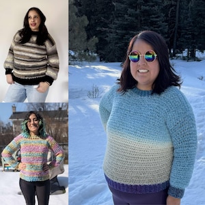 Simple Chunky Crochet Sweater Pattern, Beginner Friendly Crochet ...