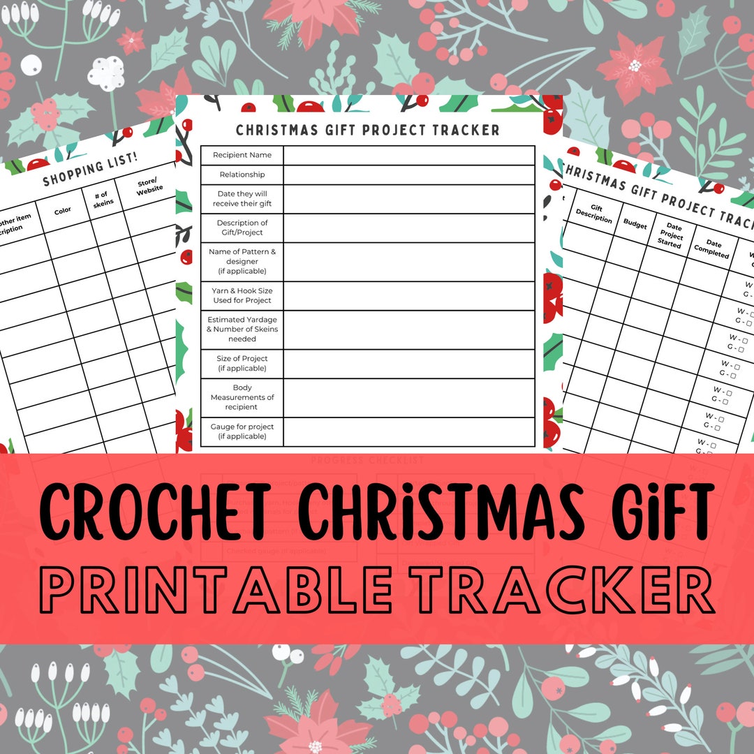 Crochet Christmas Gift Tracker, Handmade Present Printable Tracking ...