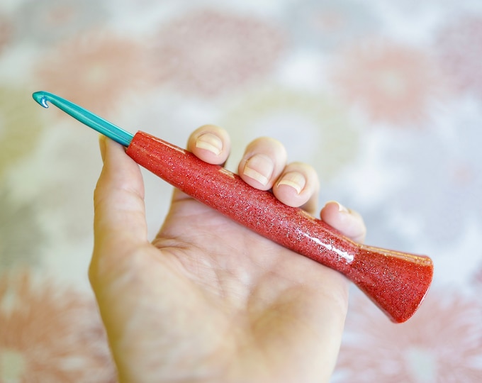 5.75mm Ergonomic Crochet Hook, 3D Printed Hybrid Tapered Style Boye ...