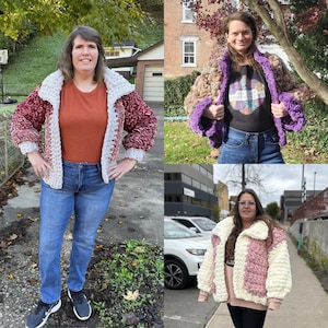 Simple SUPER Chunky Crochet Bomber Jacket Pattern, Size Inclusive ...