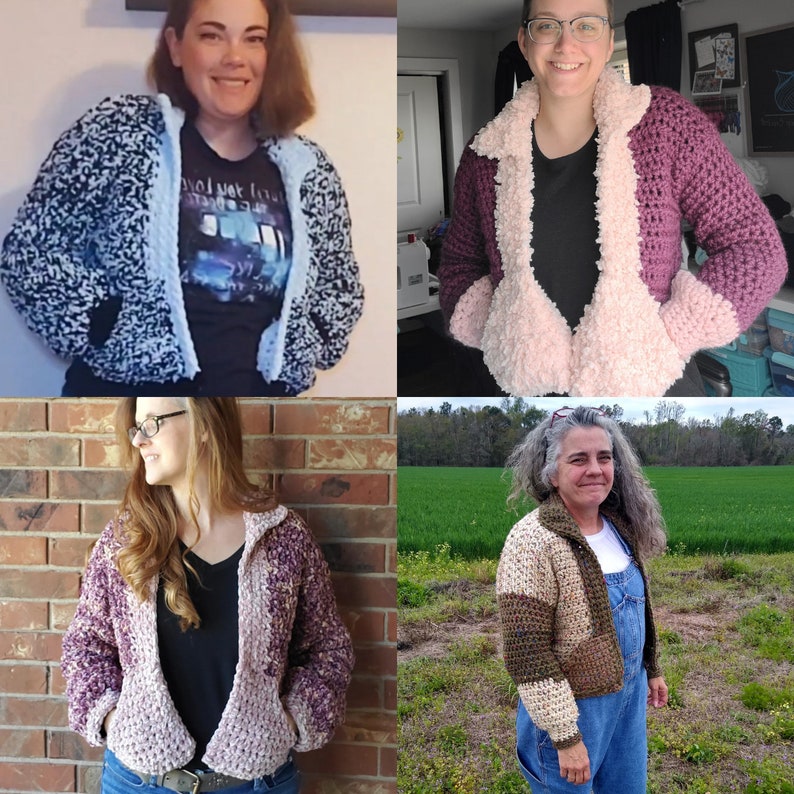 Simple Super Chunky Crochet Jacket Pattern, Beginner Friendly, Size ...