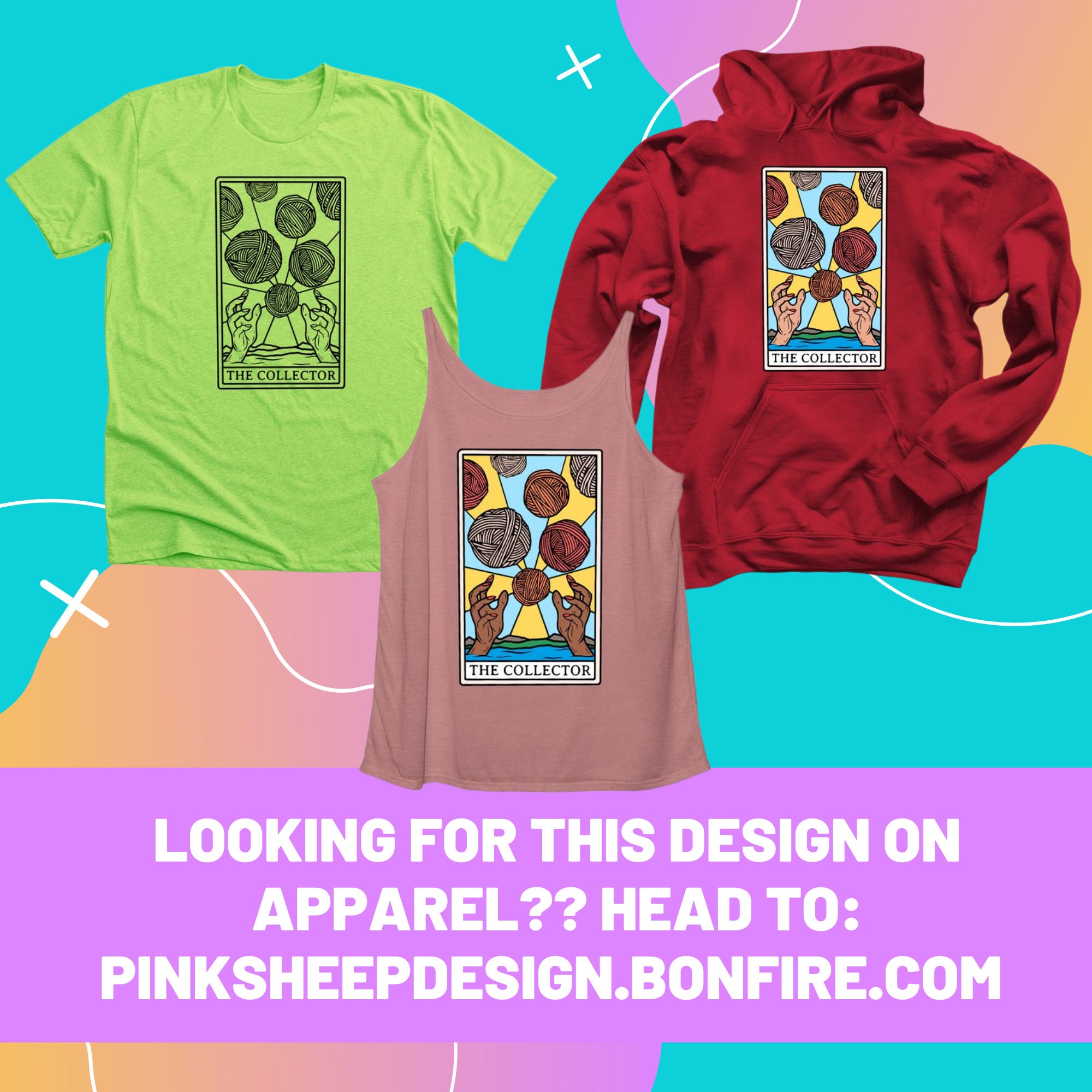 The Collector Tarot Card Vinyl Sticker Funny Yarn Fiber - Etsy