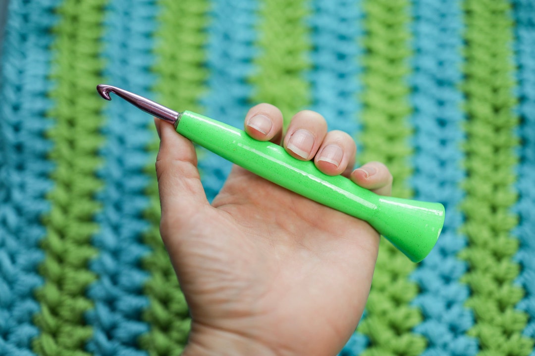 6.5mm Ergonomic Crochet Hook, 3D Printed Hybrid Tapered Style Metal ...