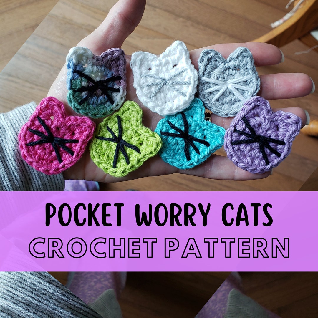 Easy Crochet Pattern Cat Patch, Crochet Cat Worry Doll, Cat Loss ...