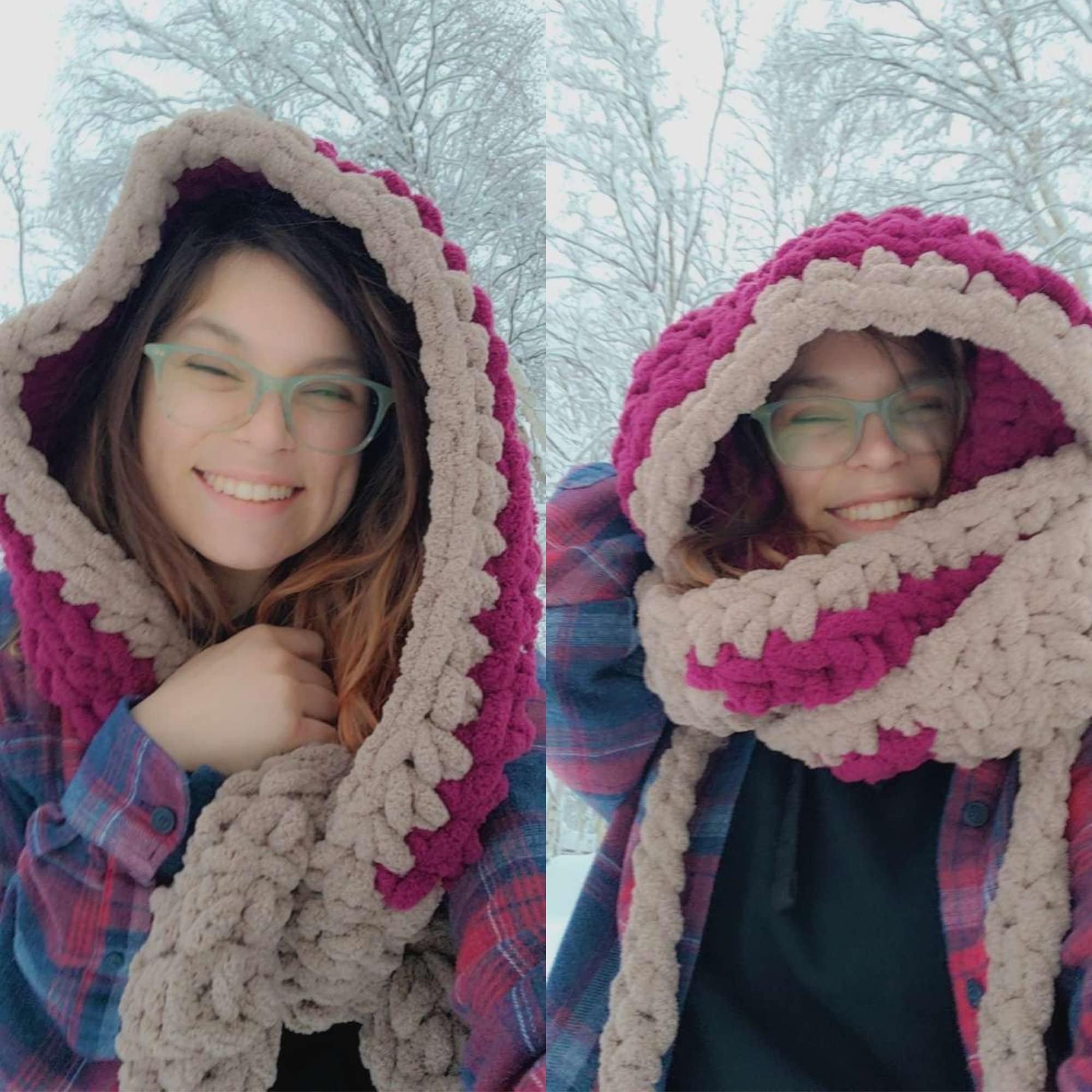 Super Simple Crochet Hooded Scarf Pattern Beginner Friendly - Etsy