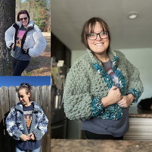 Simple SUPER Chunky Crochet Bomber Jacket Pattern, Size Inclusive ...