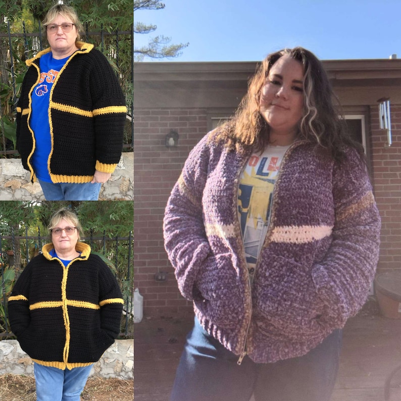 Easy Chunky Crochet Track Jacket Pattern Size Inclusive - Etsy