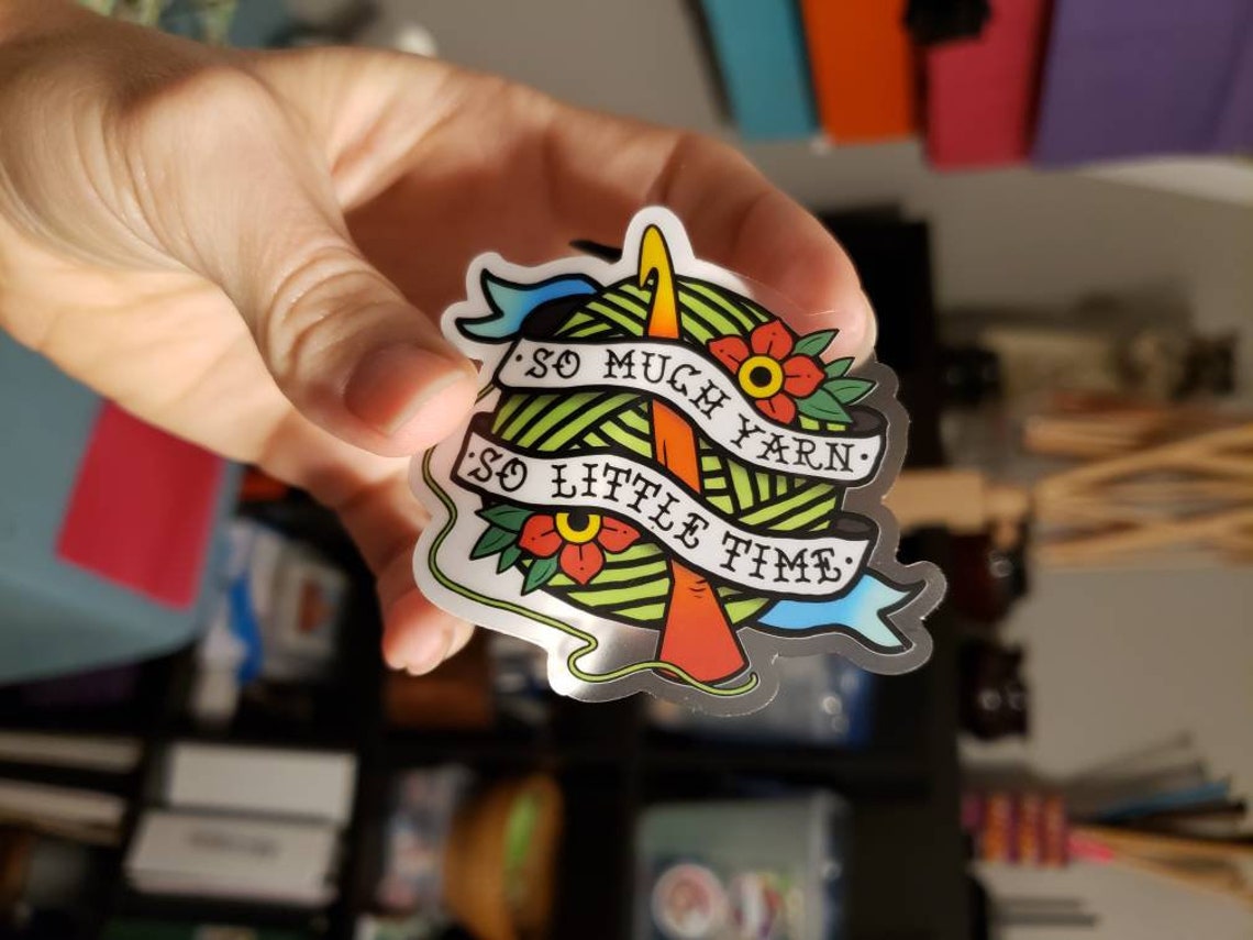 So Much Yarn Vinyl Sticker Crocheter Gift Crocheting Laptop - Etsy