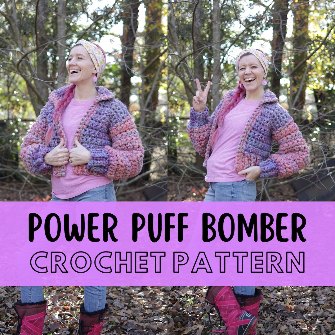 Simple SUPER Chunky Crochet Bomber Jacket Pattern, Size Inclusive ...