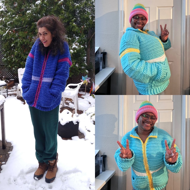 Easy Chunky Crochet Track Jacket Pattern Size Inclusive - Etsy