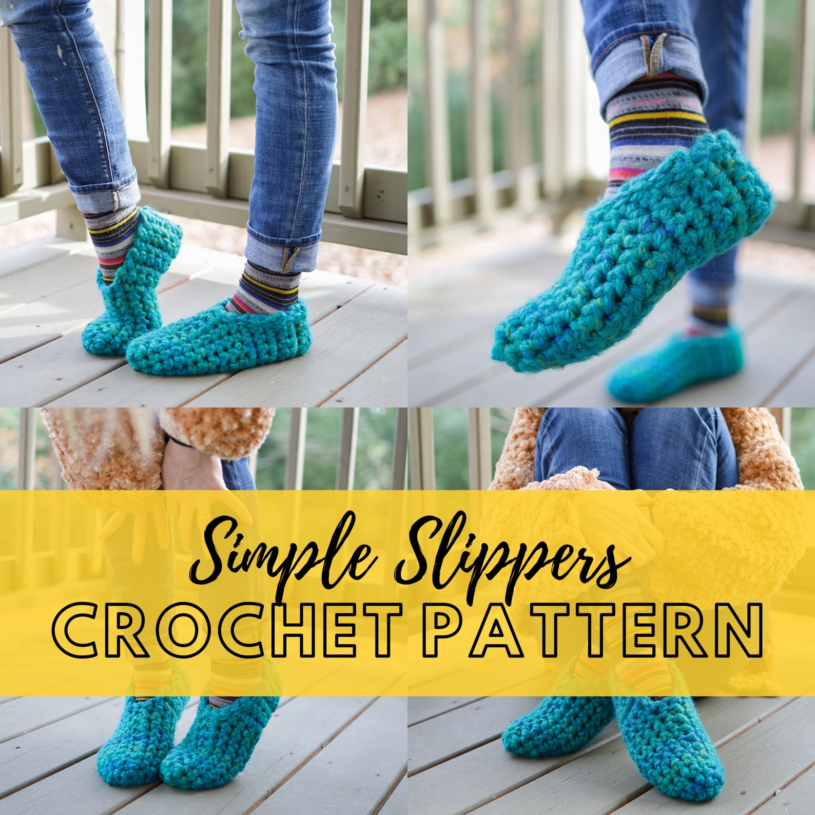 Super Simple Crochet Slippers Pattern, Beginner Friendly Easy Super ...
