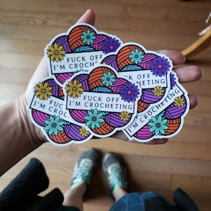 Funny Crochet Vinyl Sticker, Crocheter Joke Gift, Crochet Life Hooker ...