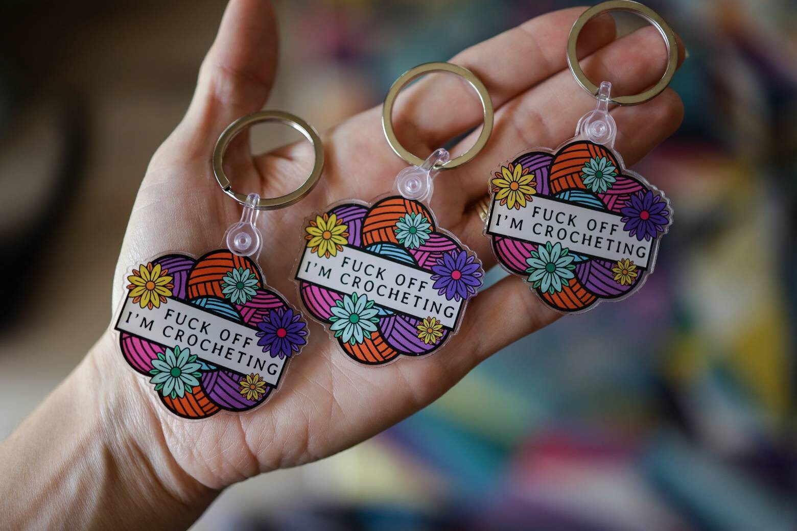 Funny Crochet Acrylic Keychains Crocheter Joke Gift | Etsy