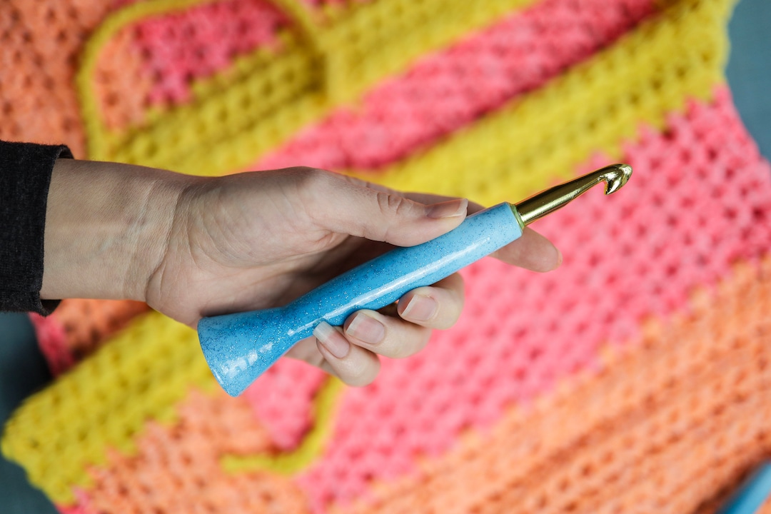 10mm Ergonomic Crochet Hook, 3D Printed Hybrid Tapered Style Metal ...