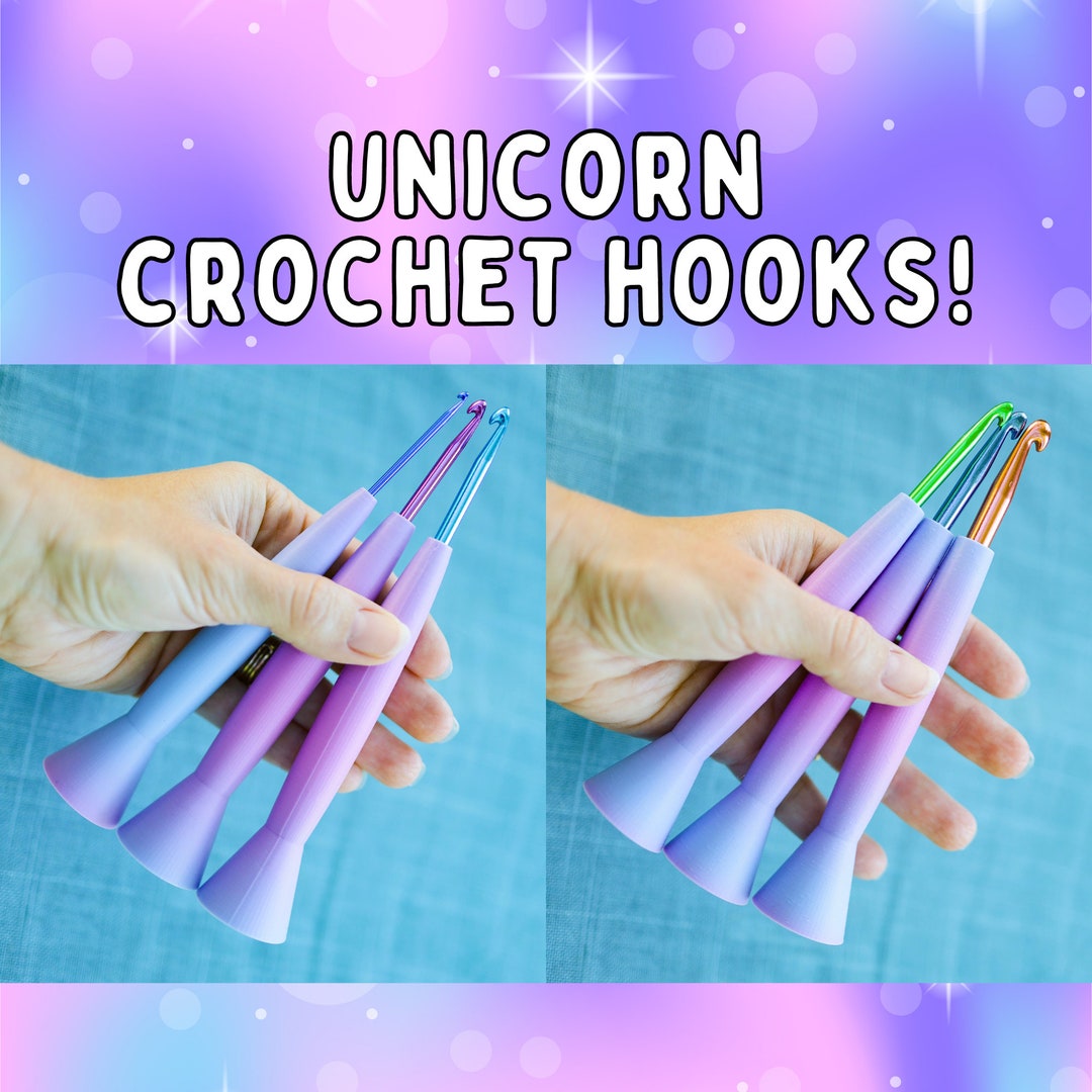 Ergonomic Unicorn Crochet Hooks, 3D Printed Hybrid Crochet Hook ...
