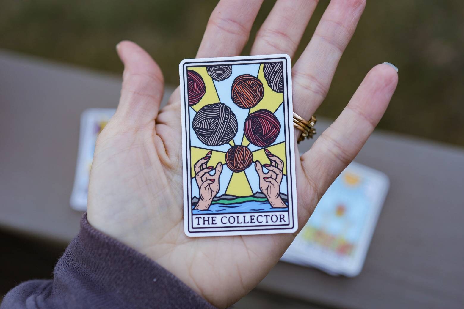 The Collector Tarot Card Vinyl Sticker Funny Yarn Fiber - Etsy