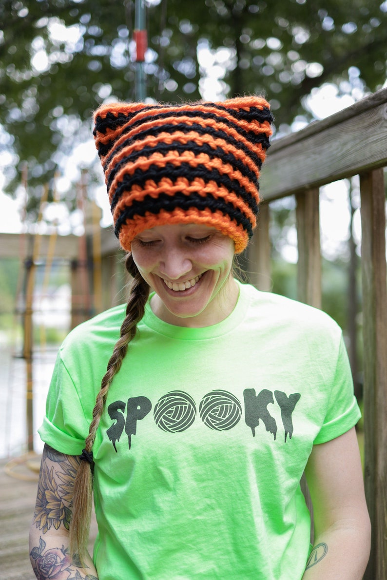 Halloween Cat Ear Hat Crochet Pattern Cat Themed Halloween | Etsy