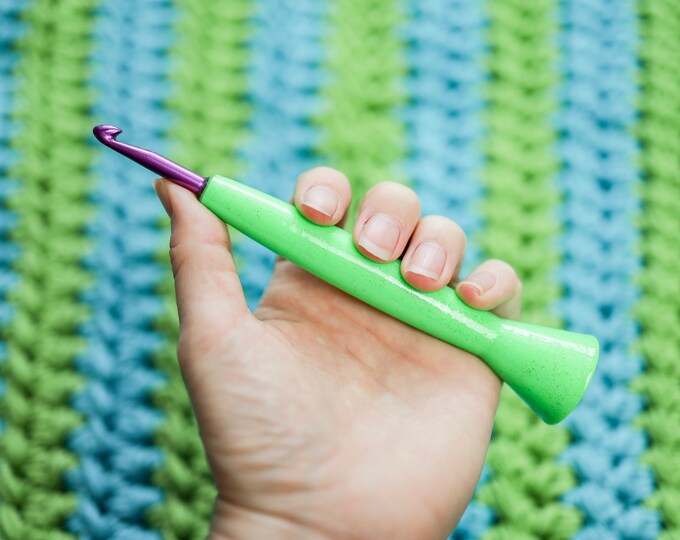 6mm Ergonomic Crochet Hook, 3D Printed Hybrid Tapered Style Crochet ...