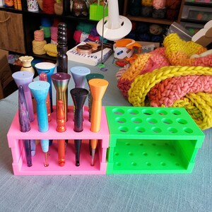3D Printed Crochet Hook Stands, 15 Hook Stand Organizer, Jumbo Crochet ...