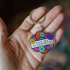 Funny Crochet Acrylic Keychains, Crocheter Joke Gift, Crochet Life ...