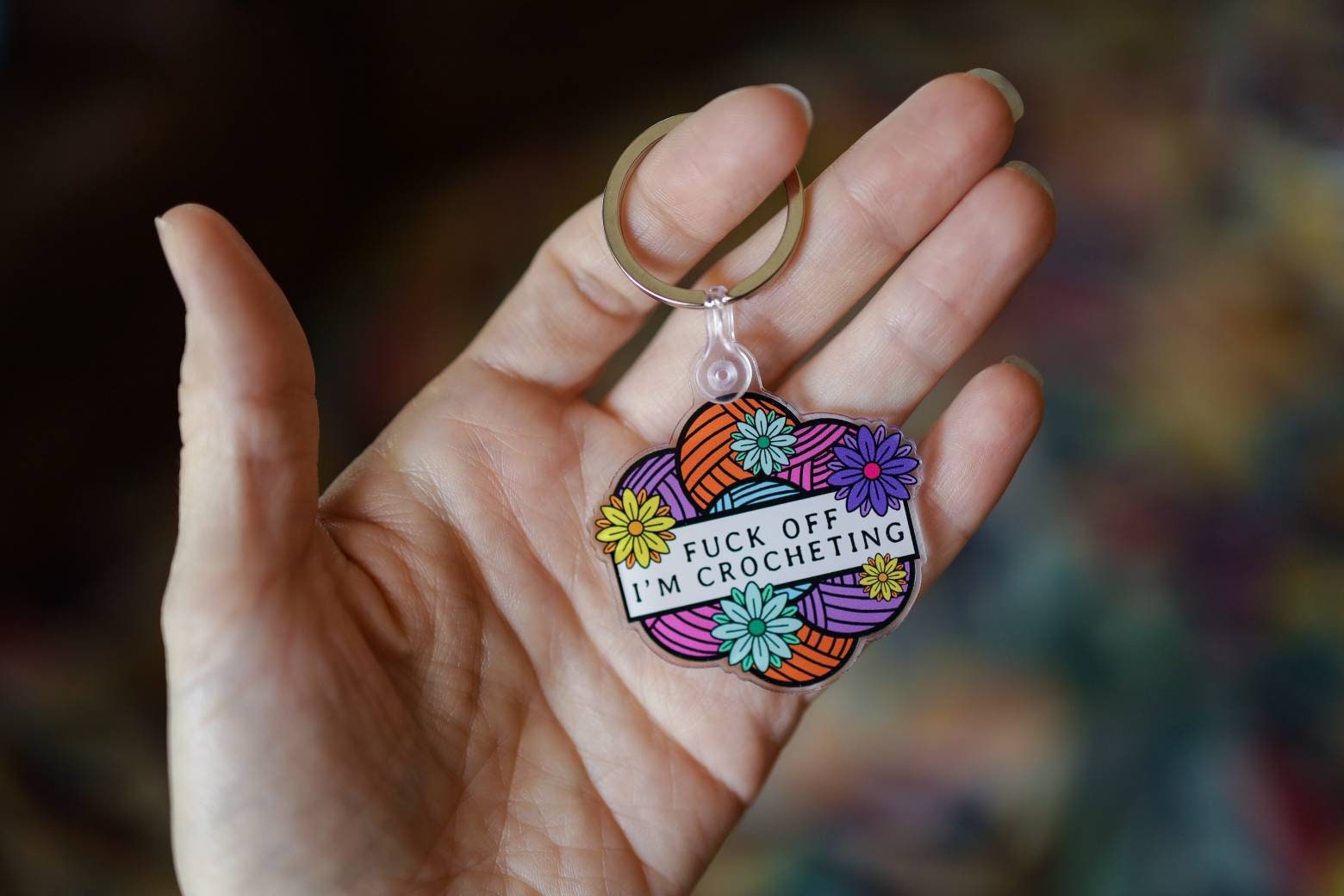 Funny Crochet Acrylic Keychains Crocheter Joke Gift | Etsy
