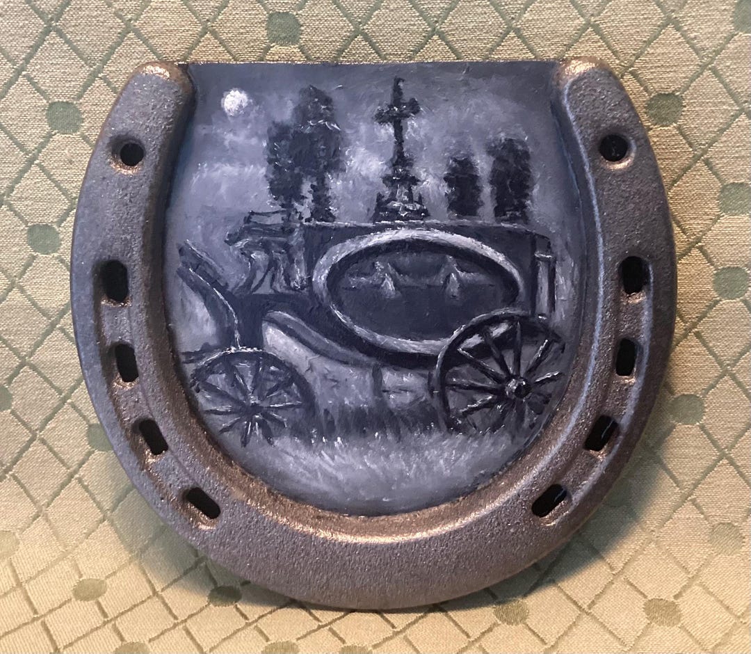 Victorian Hearse, Horseshoe Painting - Etsy