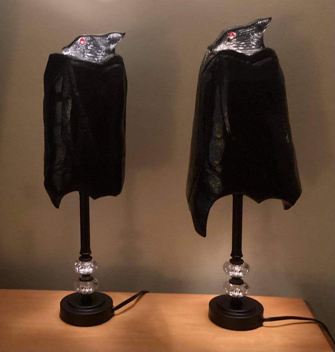 Two Bat Lamps, RESERVED - Etsy