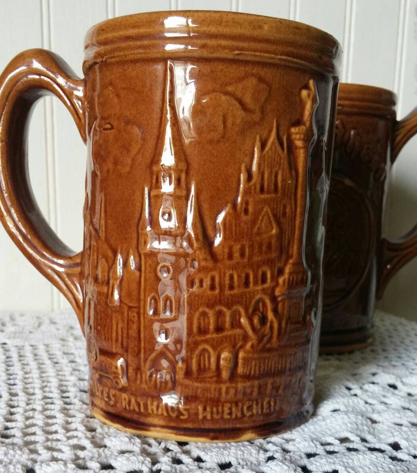 Pair of German Stoneware Beer Mugs 1930's - Etsy