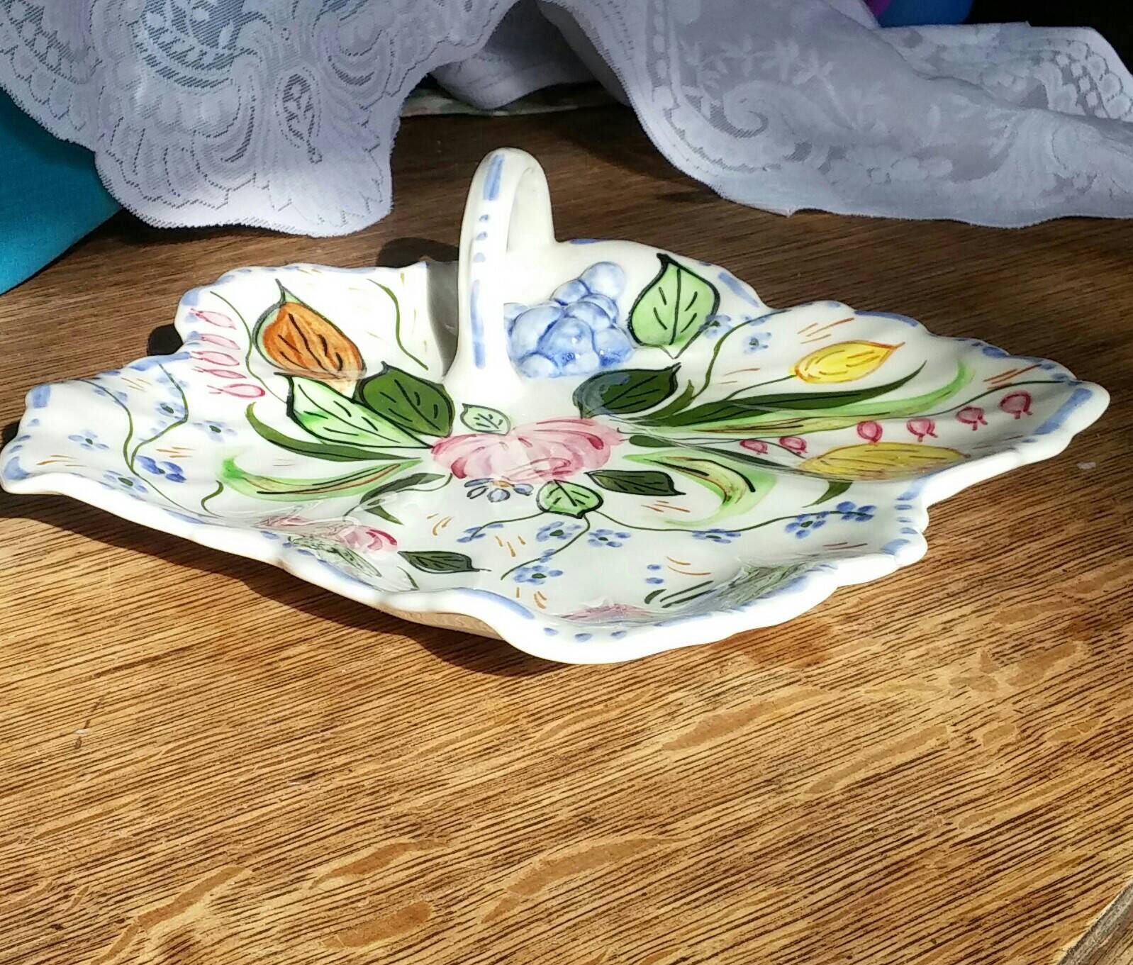Blue Ridge Potteries Relish Dish, Nova Rose Pattern. - Etsy